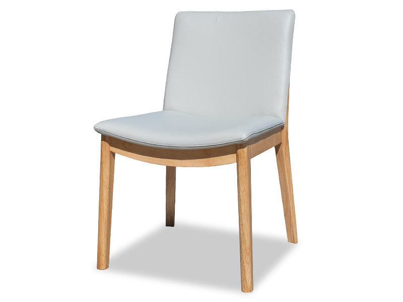 Luca Leather Dining Chair - Light Grey | Impressions Furniture