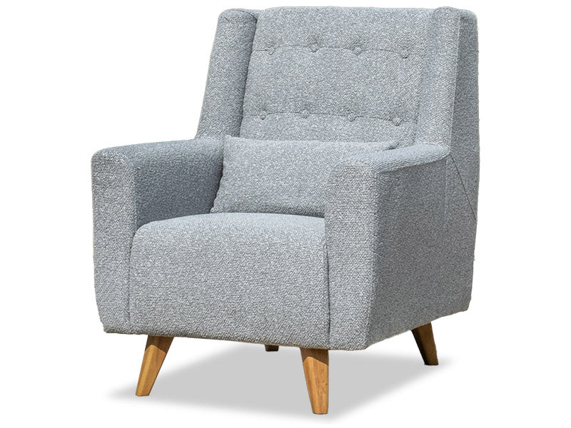 Mimi Fabric Chair - Lisa Silver | Impressions Furniture