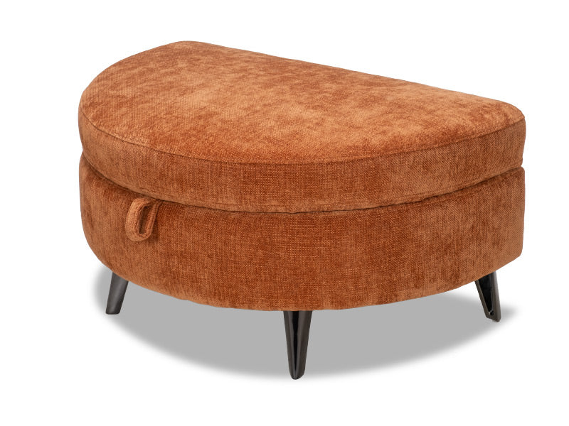 Uptown Half Circle Ottoman - Caramel | Impressions Furniture