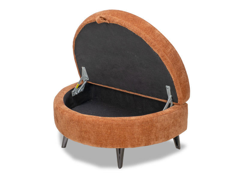 Uptown Half Circle Ottoman - Caramel | Impressions Furniture